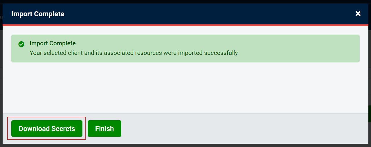 Importing Client Configuration With Secrets Adminui Documentation