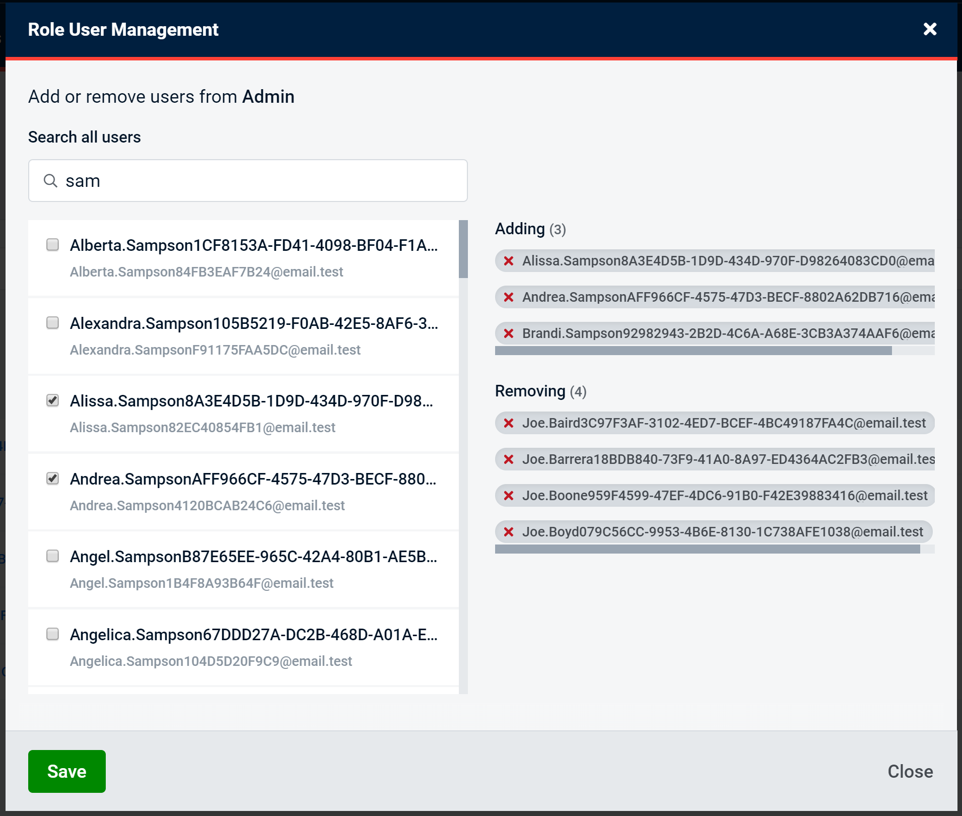 Managing Users in a Role | AdminUI Documentation